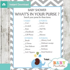 Blue Elephant Baby Shower Games - D105 - Baby Printables