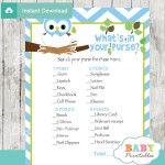 Blue Owl Baby Shower Games - D121 - Baby Printables