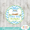 Blue Owl Baby Shower Favor Tags - D121 - Baby Printables