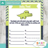 Green & Navy Blue Alligator Baby Shower Games - D144 - Baby Printables