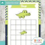 Green & Navy Blue Alligator Baby Shower Games - D144 - Baby Printables
