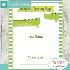Lime Green & Blue Alligator Baby Shower Games - D145 - Baby Printables