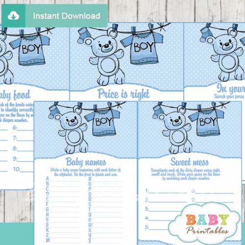 Winnie The Pooh Baby Shower Games - D290 - Baby Printables