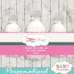 Pink Airplane Baby Shower Bottle Labels - D166 - Baby Printables