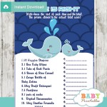 Blue Whale Baby Shower Scallop Pattern Games - D183 - Baby Printables