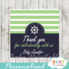 Navy & Green Nautical Baby Shower Square Labels - D191 - Baby Printables