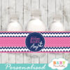 Navy & Pink Nautical Anchor Baby Shower Bottle Labels - D196 - Baby ...
