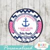 Navy & Pink Nautical Anchor Baby Shower Favor Tags - D196 - Baby Printables