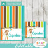 Monkey Themed Editable Food Tents - D260 - Baby Printables