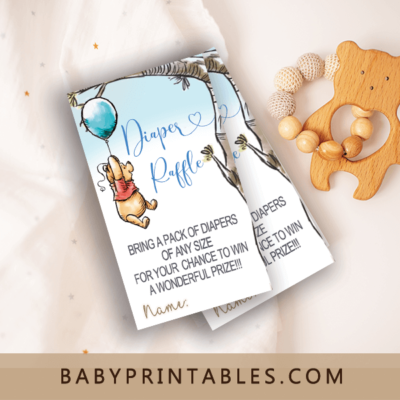 Classic Winnie The Pooh Diaper Raffle Tickets, Blue Balloon – D294 ...